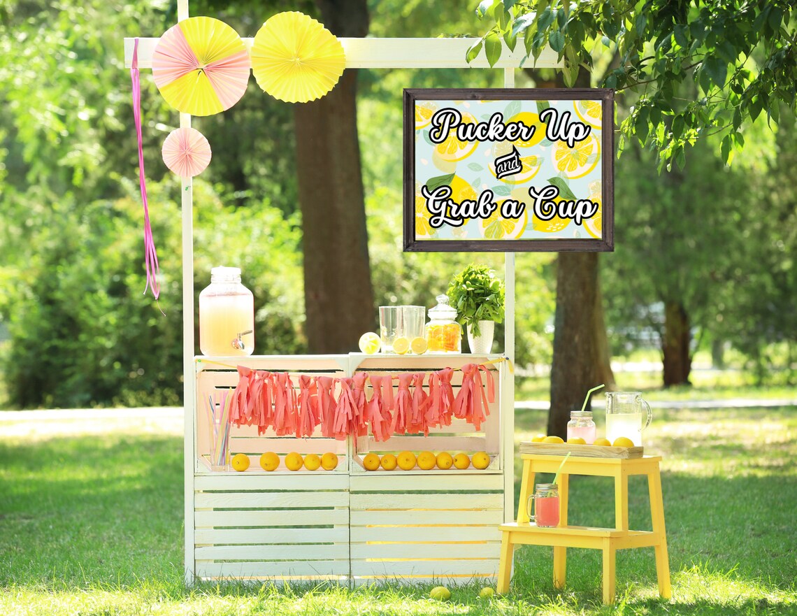 Lemonade Stand Sign, Printable DIY Lemonade Printables, Farmers Market ...