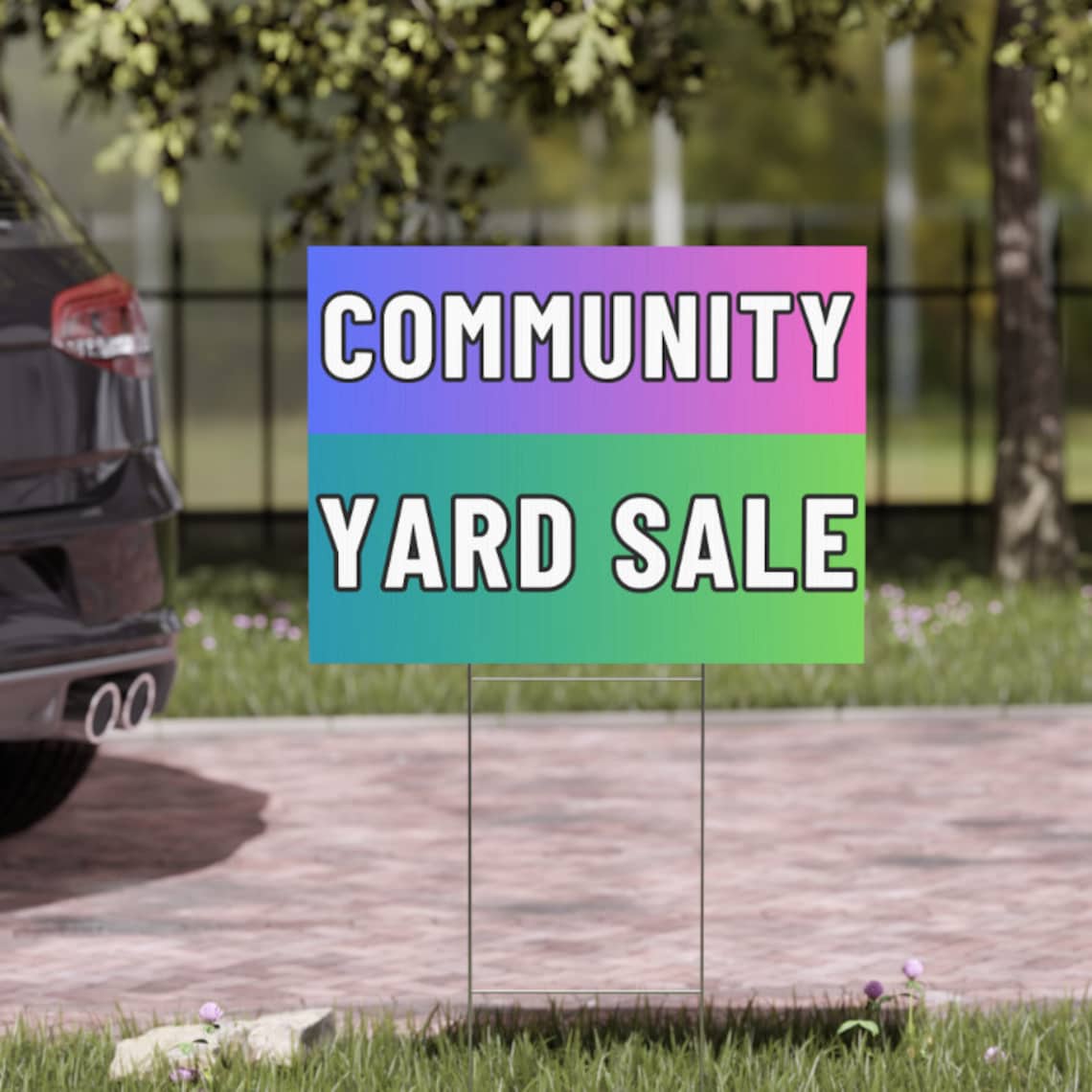 Community Garage Sale Sign, Neighborhood Yard Sale, Bright Garage Sale ...