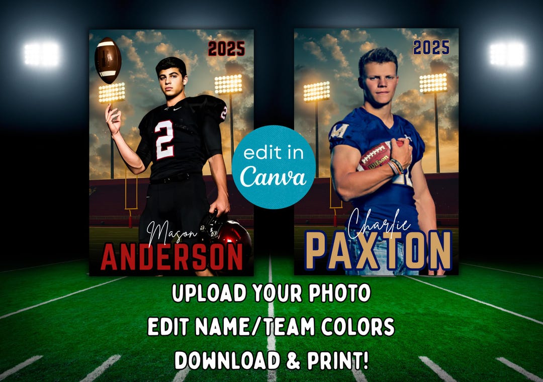Graduation Yard Sign, Varsity Football Senior Night Poster, Customize ...