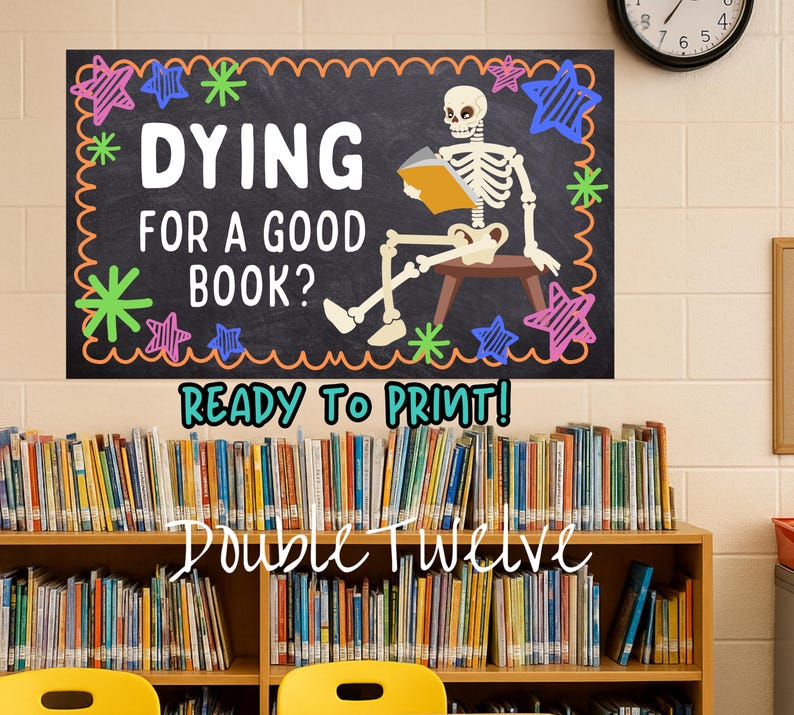 Halloween Posters, Classroom Door Decor, Fall Library Seasonal Decor ...