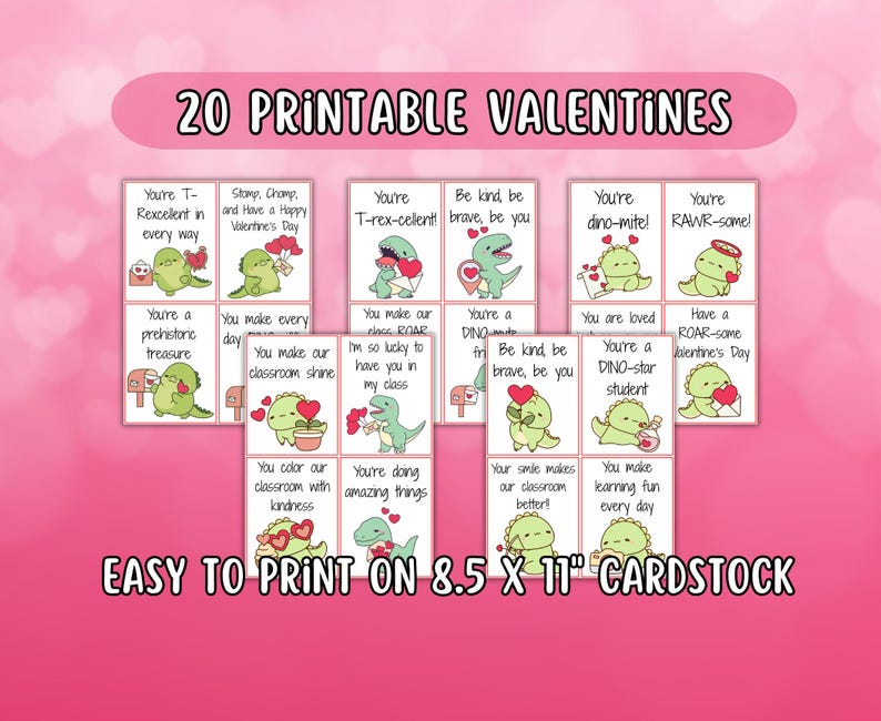 Valentine Classroom Printable Party Pack | 20 Cards, Word Search, Maze ...