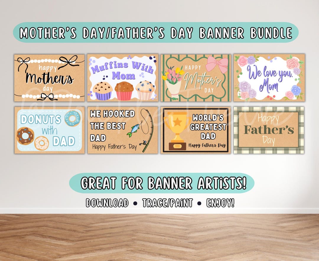 Mother's Day/father's Day Banner Bundle | Muffins With Mom & Donuts ...