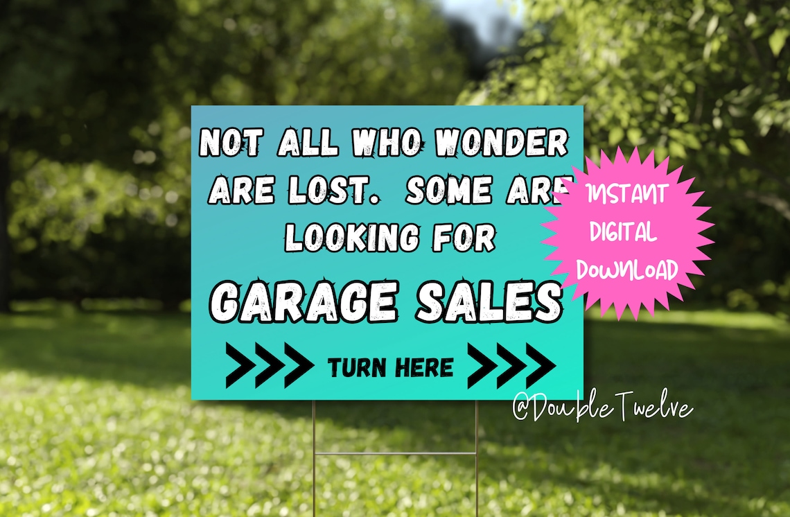 Funny Garage Sale Sign, Printable DIY Garage Moving Yard Sale, Print at ...