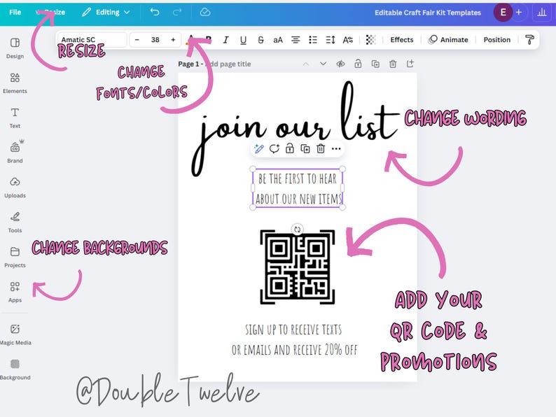 Display Signs for Craft Fair Booth, Editable Canva Template, Vendor ...