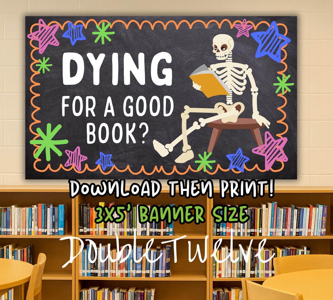 Halloween Posters, Classroom Door Decor, Fall Library Seasonal Decor ...