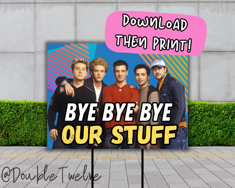 Printable Garage Sale Signs, Funny NSYNC Theme Signs, Funny Garage Sale ...