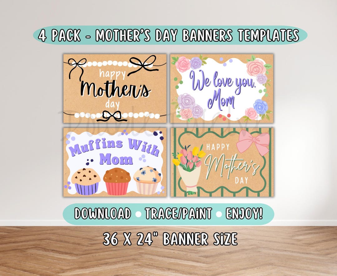 Mother's Day Painted Banner Bundle | Muffins With Mom & Brunch Event ...