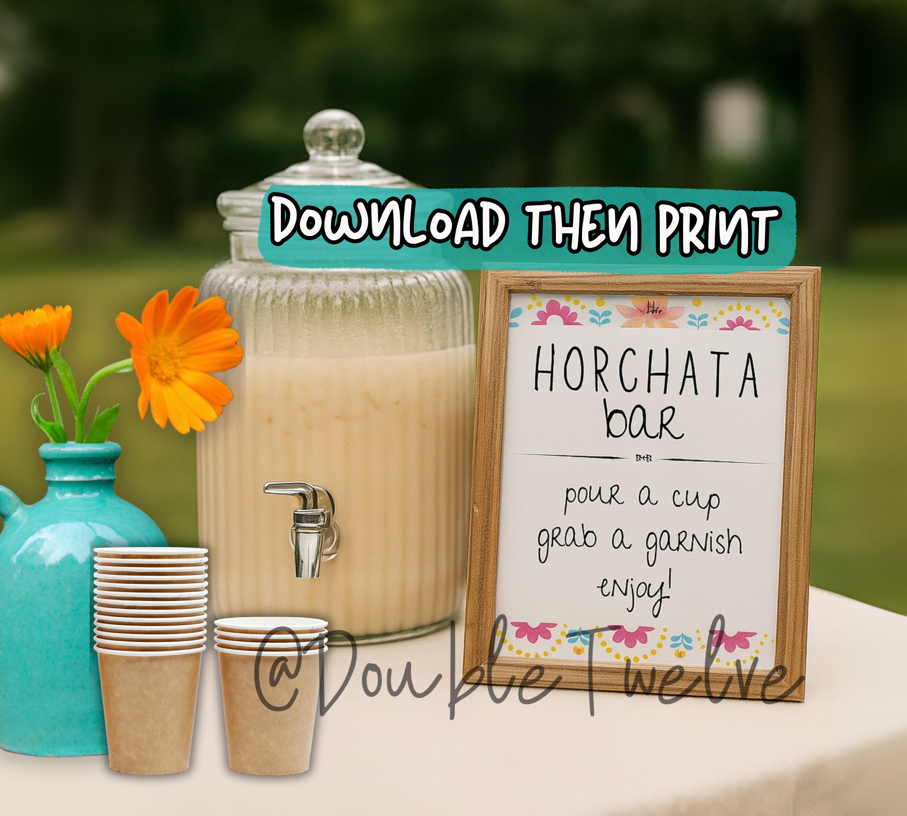 Horchata Bar Sign Printable, Mexican Hot Chocolate Menu, Fiesta Party ...