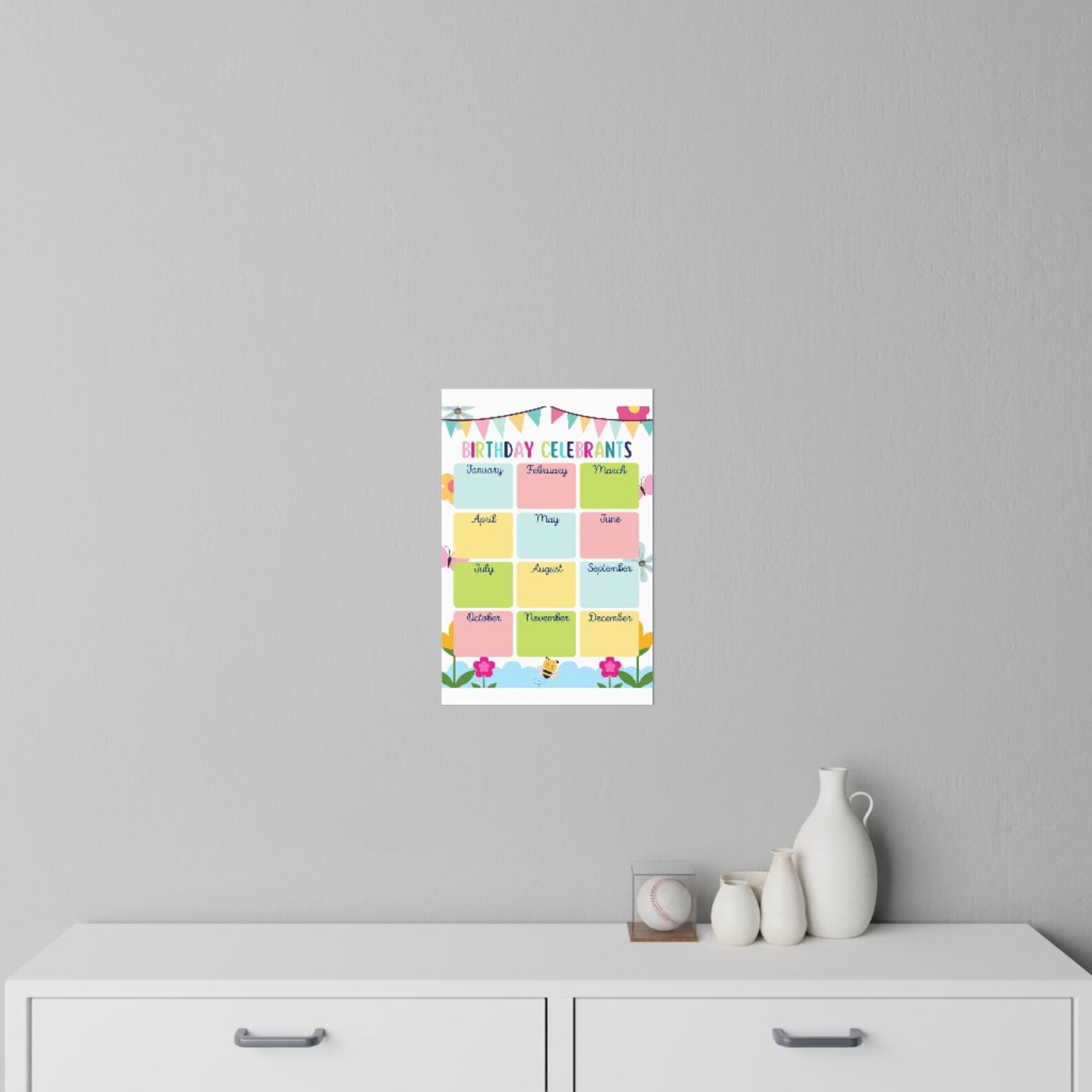 Student Classroom Birthdays Chart Birthday Poster Class - Etsy