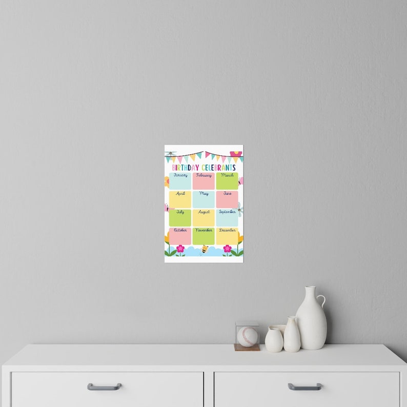 Student Classroom Birthdays Chart Birthday Poster Class - Etsy