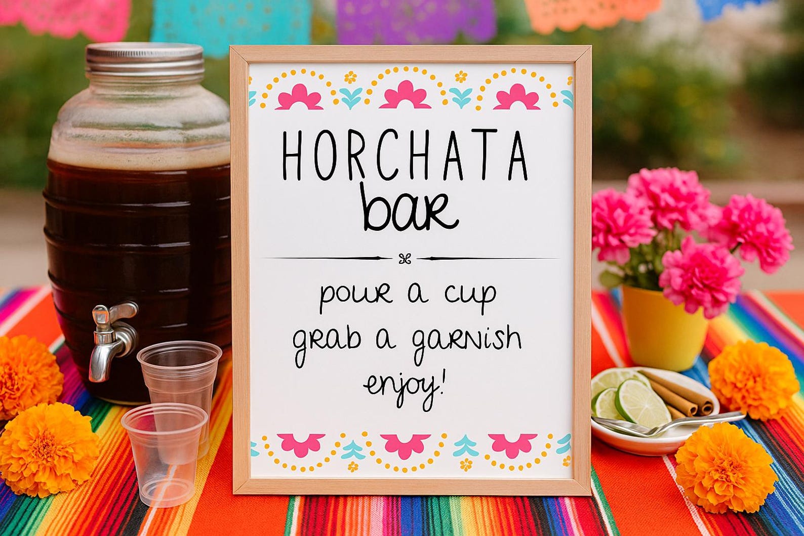 Horchata Bar Sign Printable, Mexican Hot Chocolate Menu, Fiesta Party ...