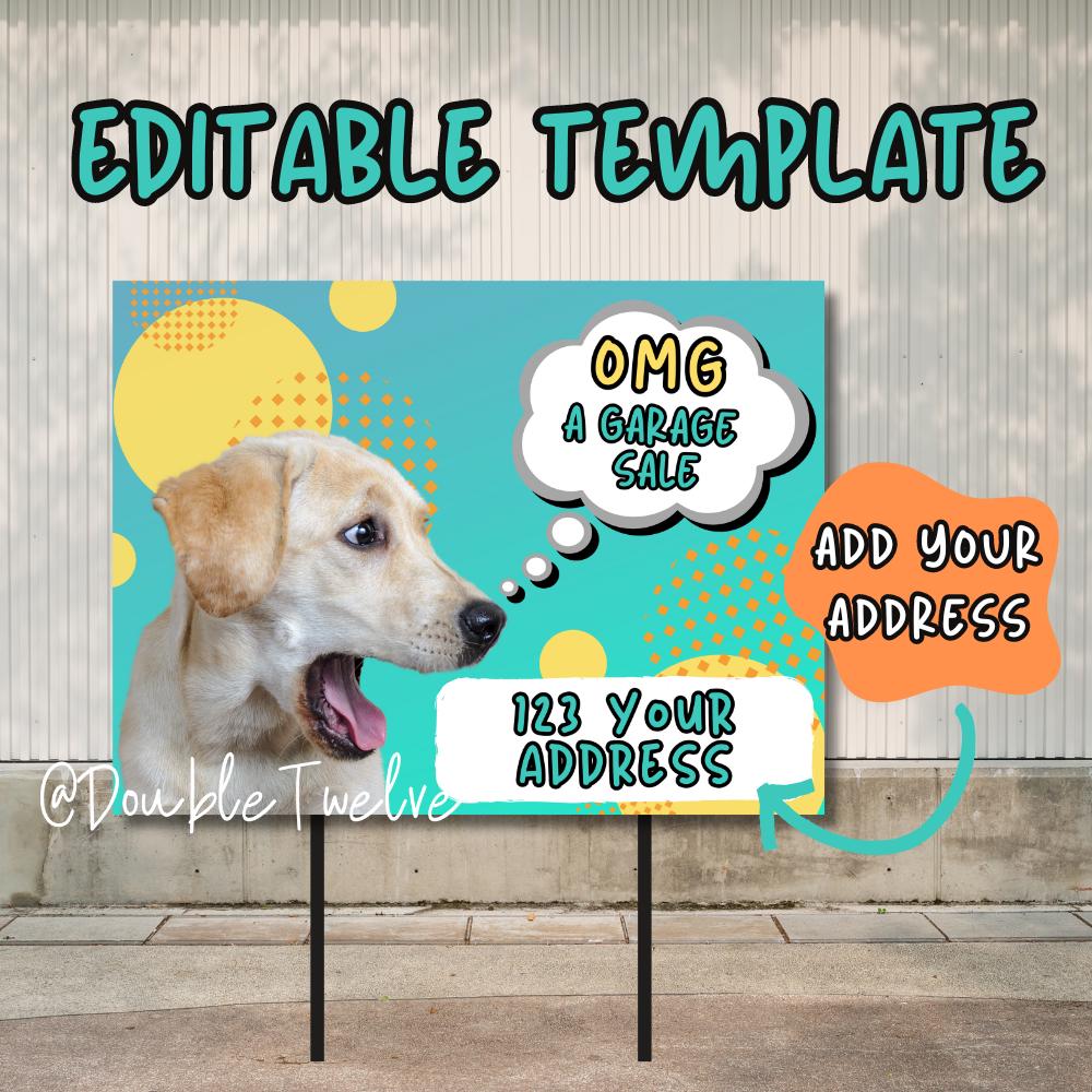 Funny Garage Sale Sign, DIY Yard Sale, Editable Garage Sale Yard Sign ...