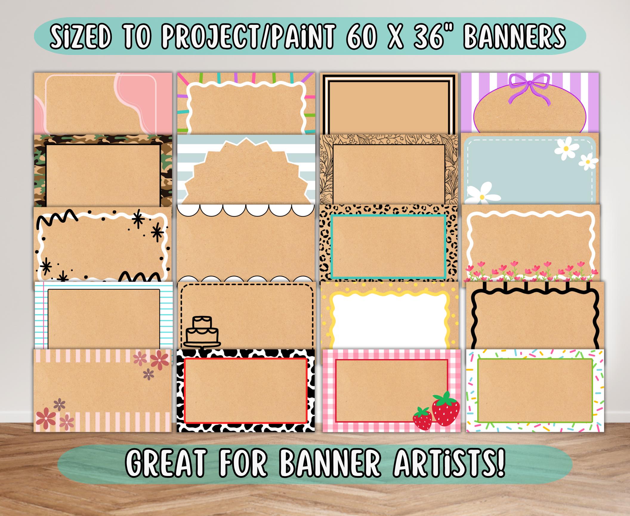 Banner Borders Mega Bundle | Fabric or Paper Banner Canva Templates ...
