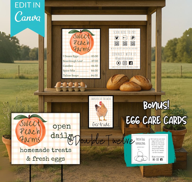 Printable Farm Stand Signs, Roadside Farmstand Menu & Pricing Template ...