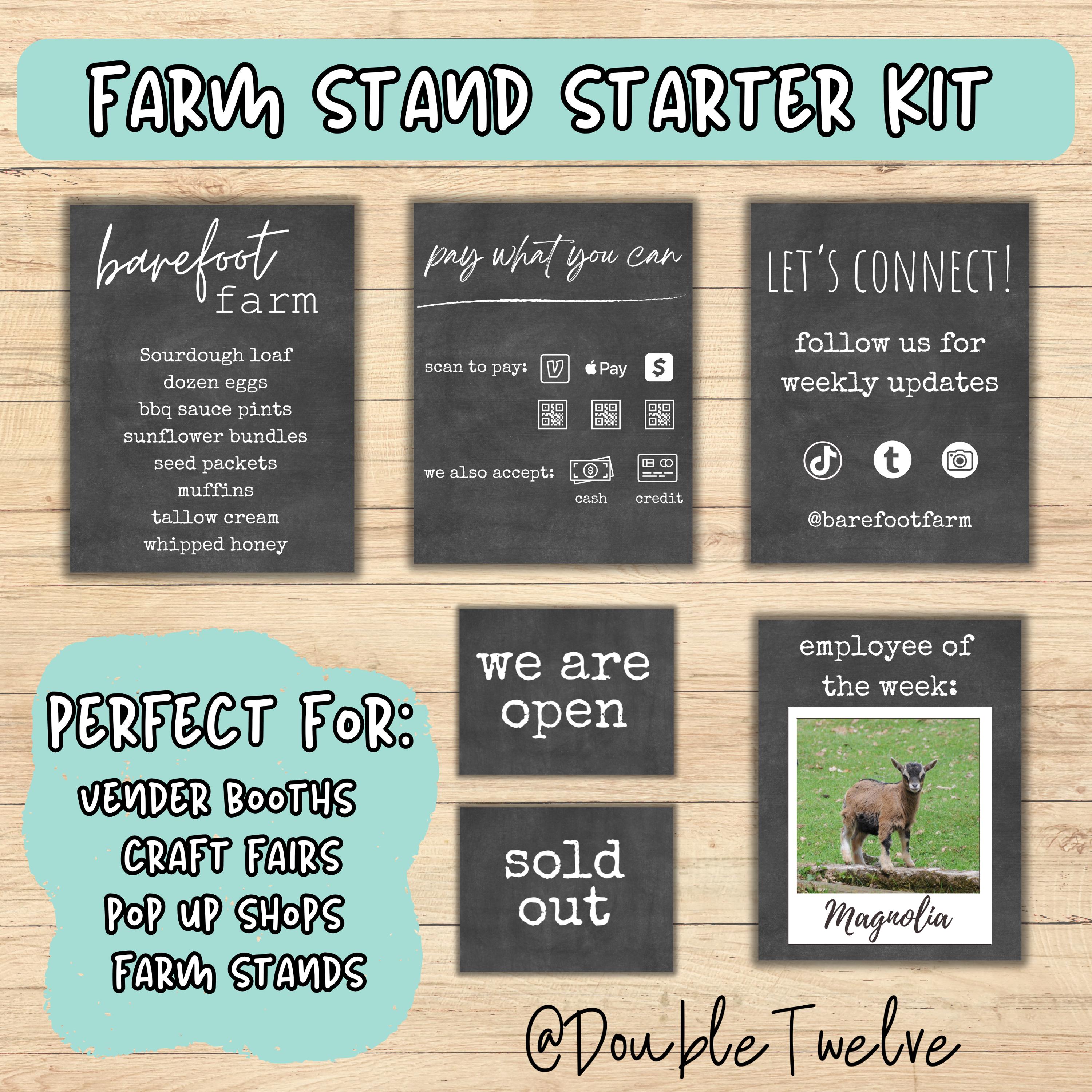 Farm Stand Signs Bundle, Editable Canva Template, Farm Stall Menu ...