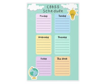Daily Class Schedule Poster - Etsy