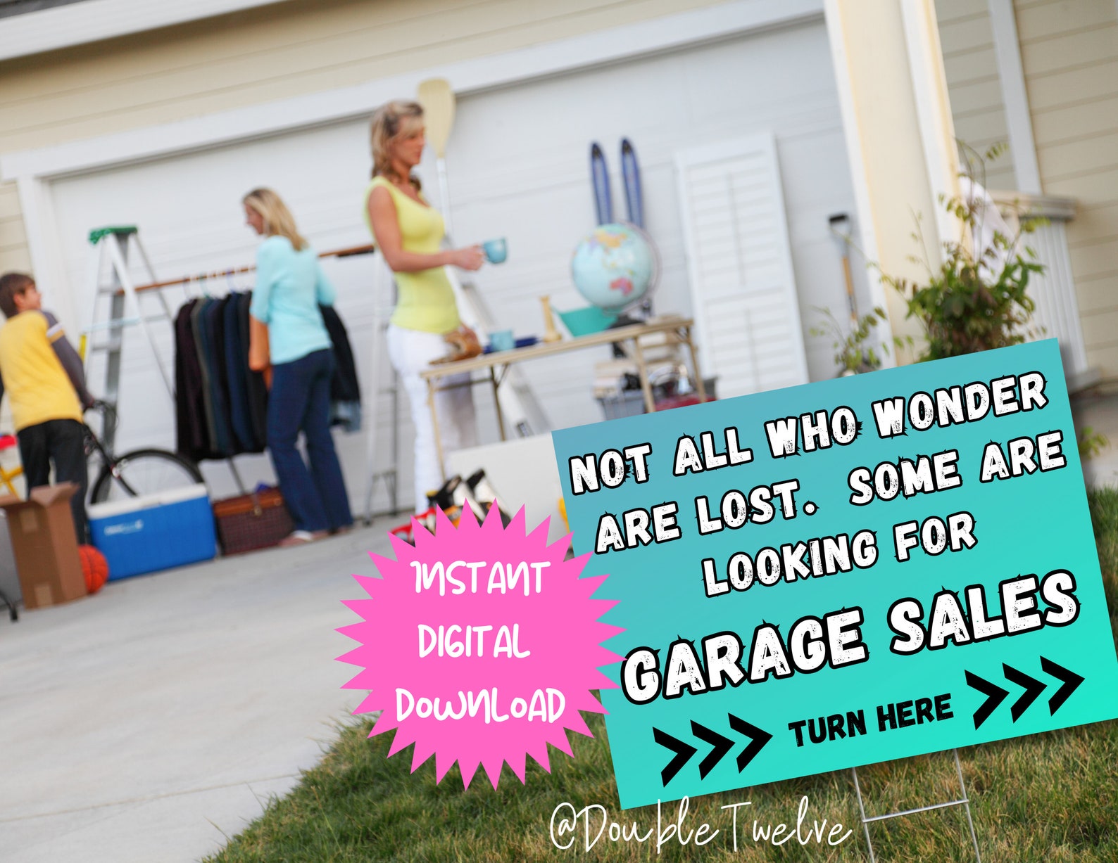 Funny Garage Sale Sign, Printable DIY Garage Moving Yard Sale, Print at ...