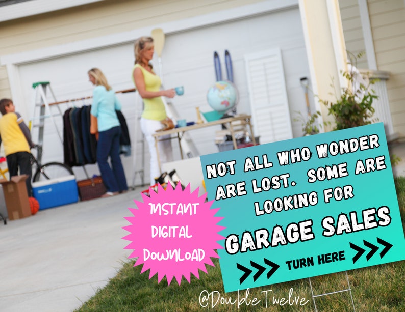 Funny Garage Sale Sign, Printable DIY Garage Moving Yard Sale, Print at ...