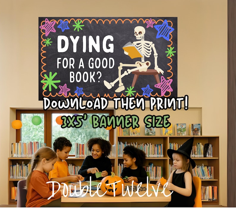 Halloween Posters, Classroom Door Decor, Fall Library Seasonal Decor ...