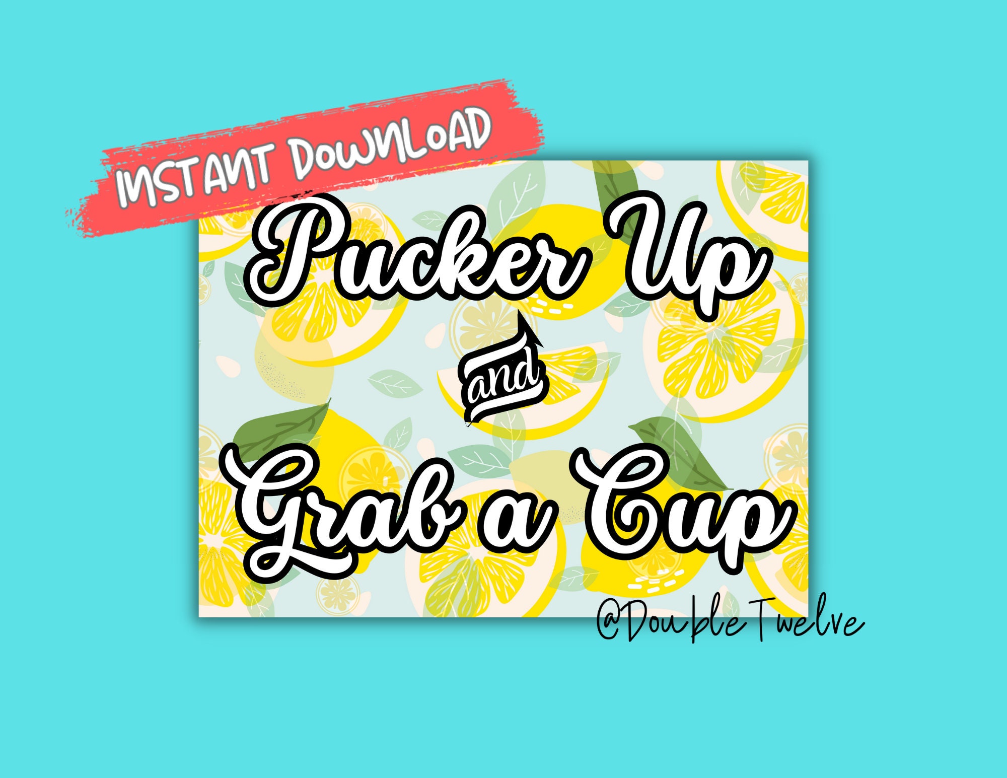 Lemonade Stand Sign, Printable DIY Lemonade Printables, Farmers Market ...