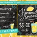 Lemonade Stand Poster & Pricing Sign Bundle, Editable Template, Summer Kids Lemonade Sale, Booth ...