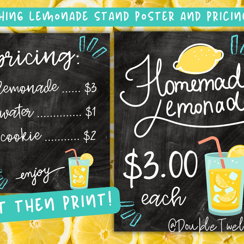 Lemonade Stand Printables - Etsy