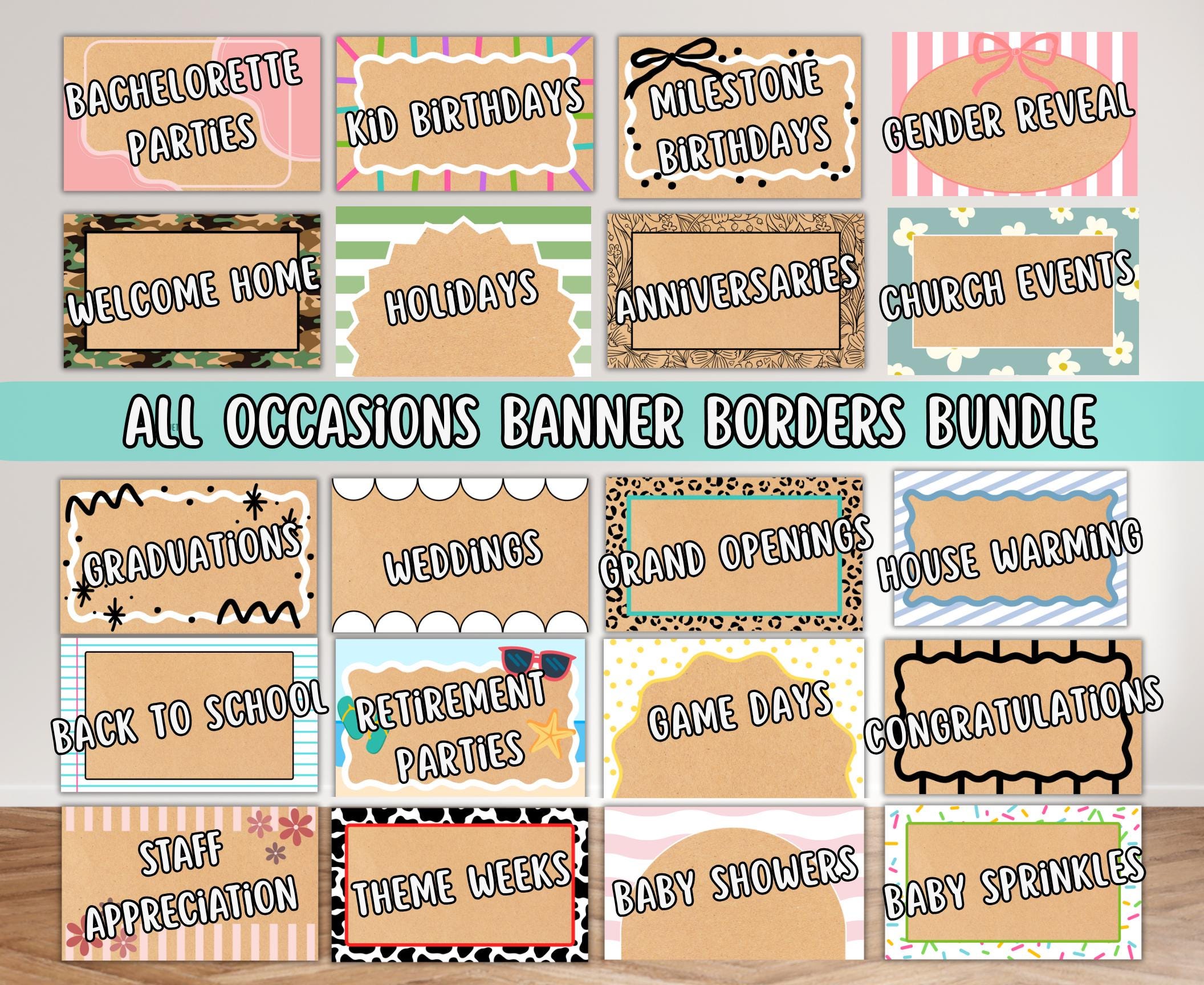 Banner Borders Huge Bundle | Digital Canva Banners + Frames, Mockups ...