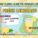 Lemonade Stand Poster & Pricing Sign Bundle, Editable Template, Summer ...