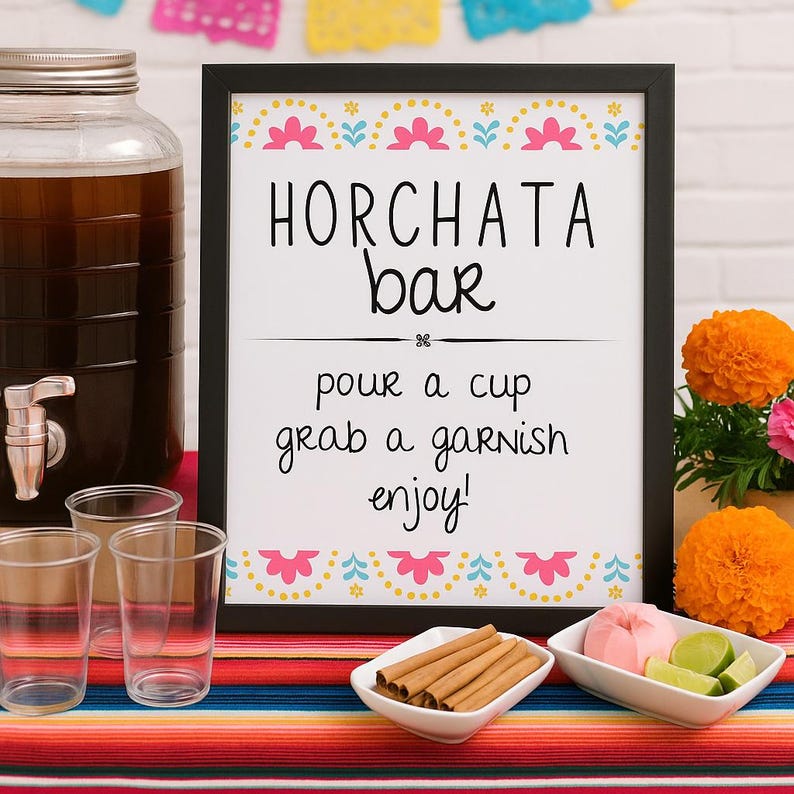 Horchata Bar Sign Printable, Mexican Hot Chocolate Menu, Fiesta Party ...