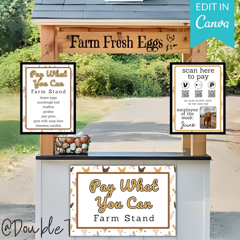 Printable Roadside Farm Stand Signs, Pay What You Can Store, Farmstand ...