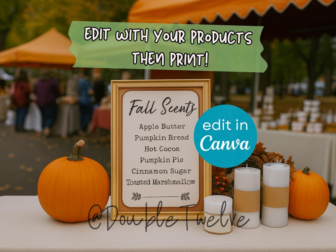 Seasonal Specials Sign Printable, Menu Template for Craft Fair Tables ...