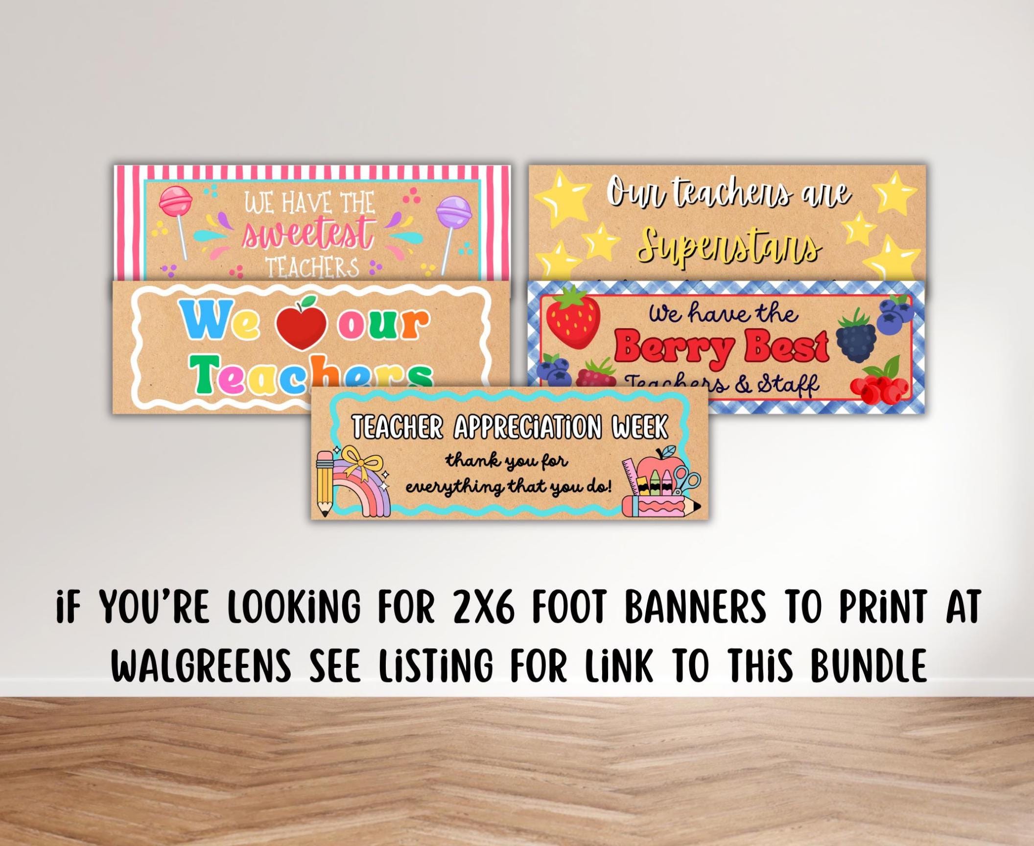 Teacher Appreciation Banner Bundle | Editable Canva Templates | Thank ...
