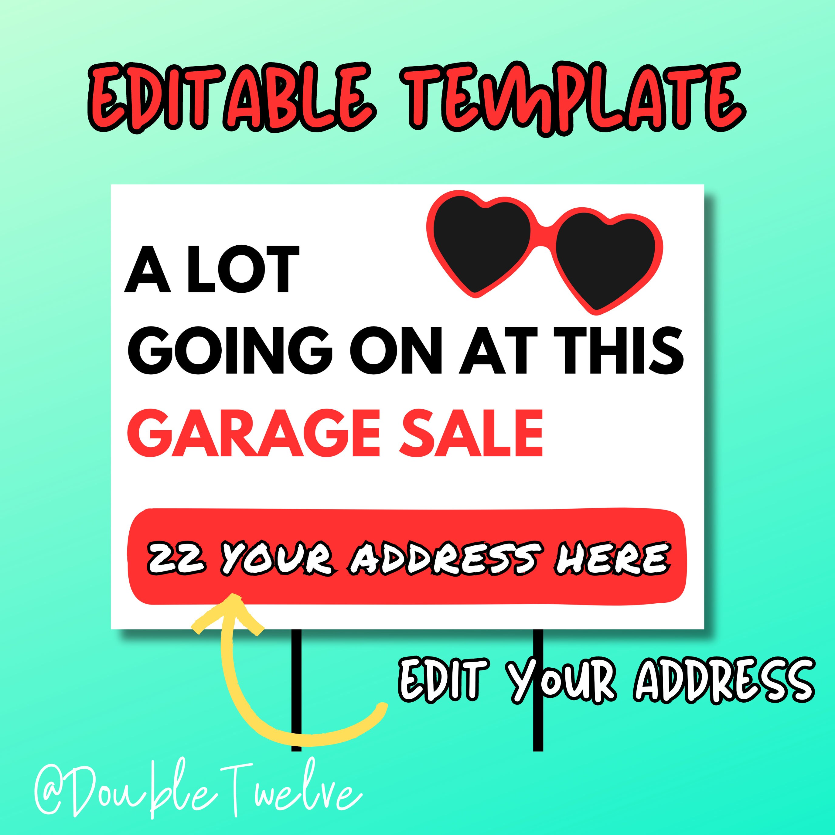 Funny Garage Sale Sign, Taylor Swift Sign, Swifty, A Lot Going On, Editable Template, Yard Sign ...