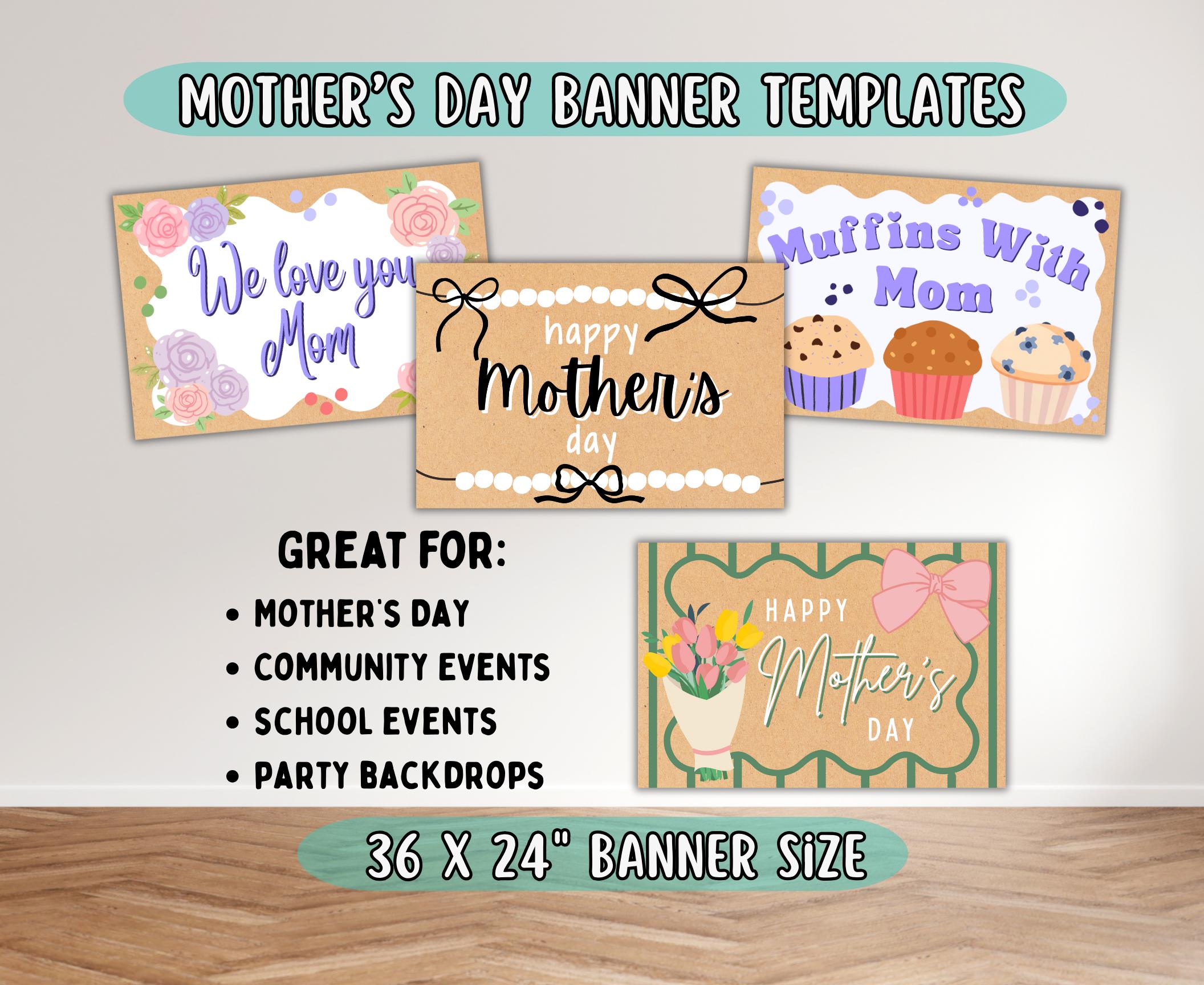 Mother's Day Painted Banner Bundle | Muffins With Mom & Brunch Event ...