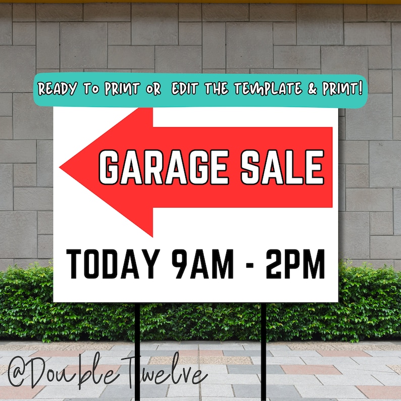 Simple Garage Sale Yard Sign, Community Neighborhood Sale Poster, Yard ...