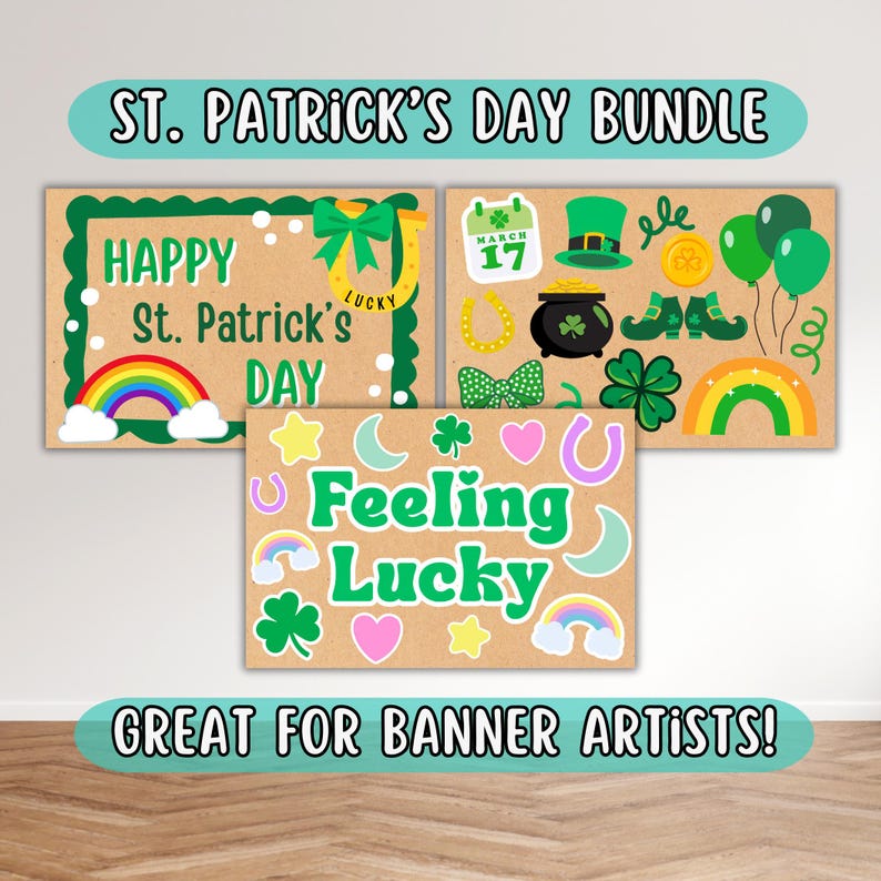 St. Patrick's Day Project & Paint Banner Templates | Classroom Party ...
