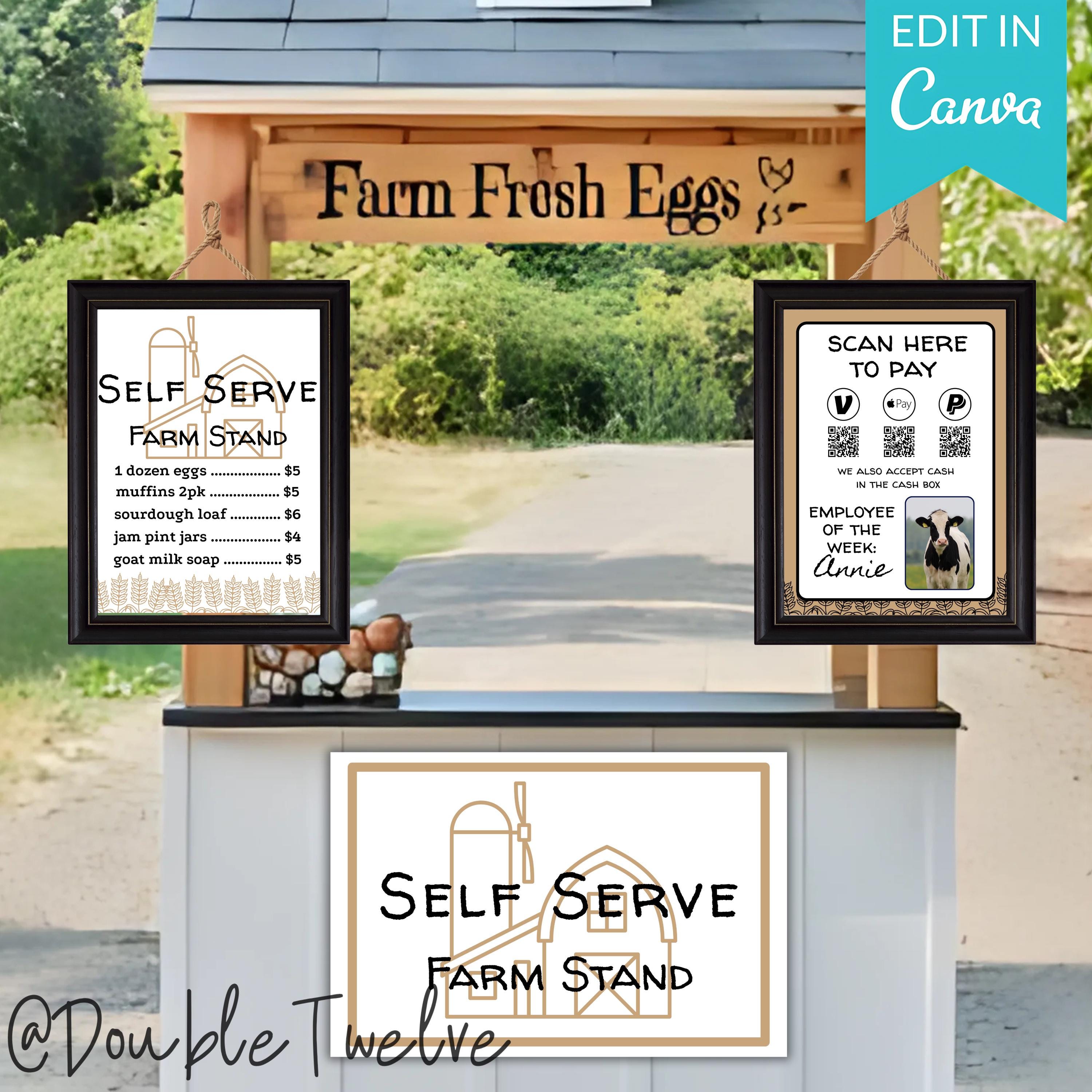 Self-serve Farmstand Signs, Printable Farm Business Menu Price Sign ...