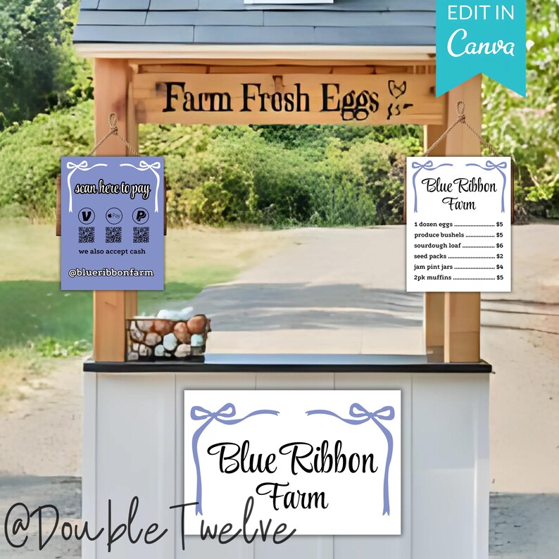 Farmstand Signs Bundle, Farming Business Menu Price Sign Template, Farmer’s Market Display ...