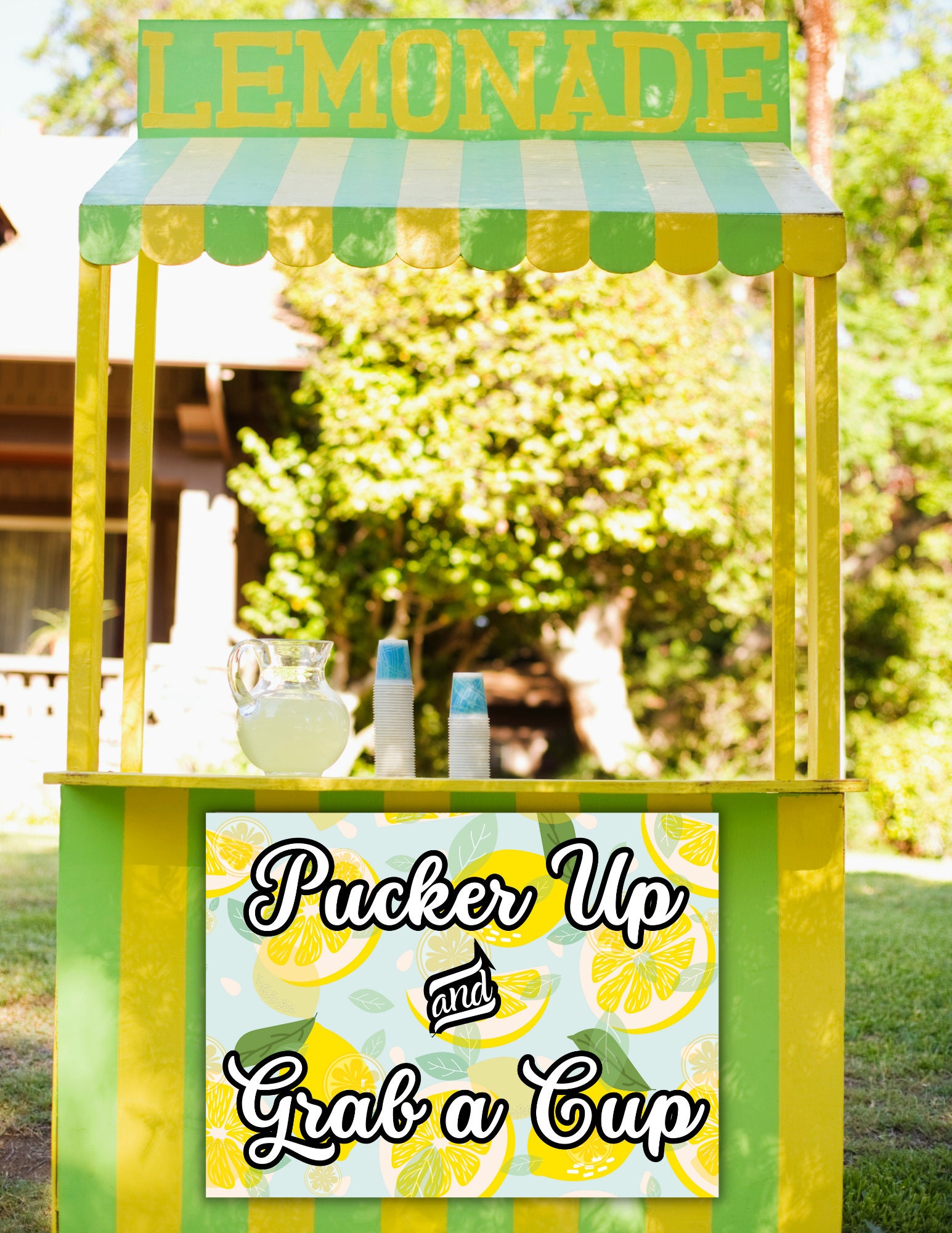 Lemonade Stand Sign, Printable DIY Lemonade Printables, Farmers Market ...