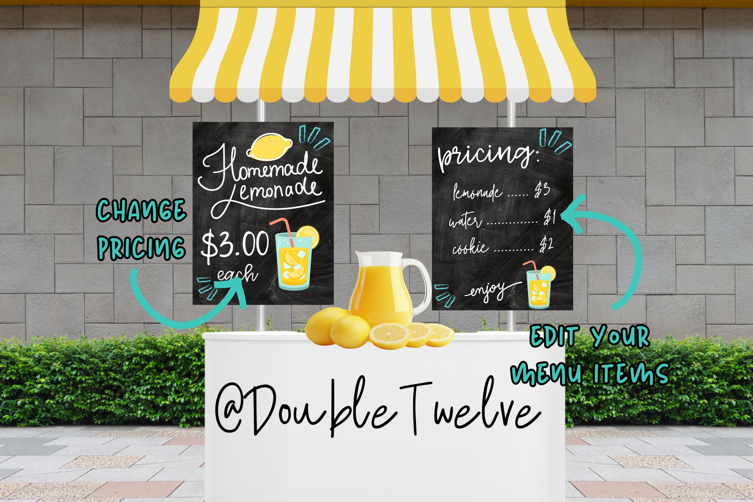 Mobile Lemonade Cart Business Signs, Editable Canva Template, Food ...