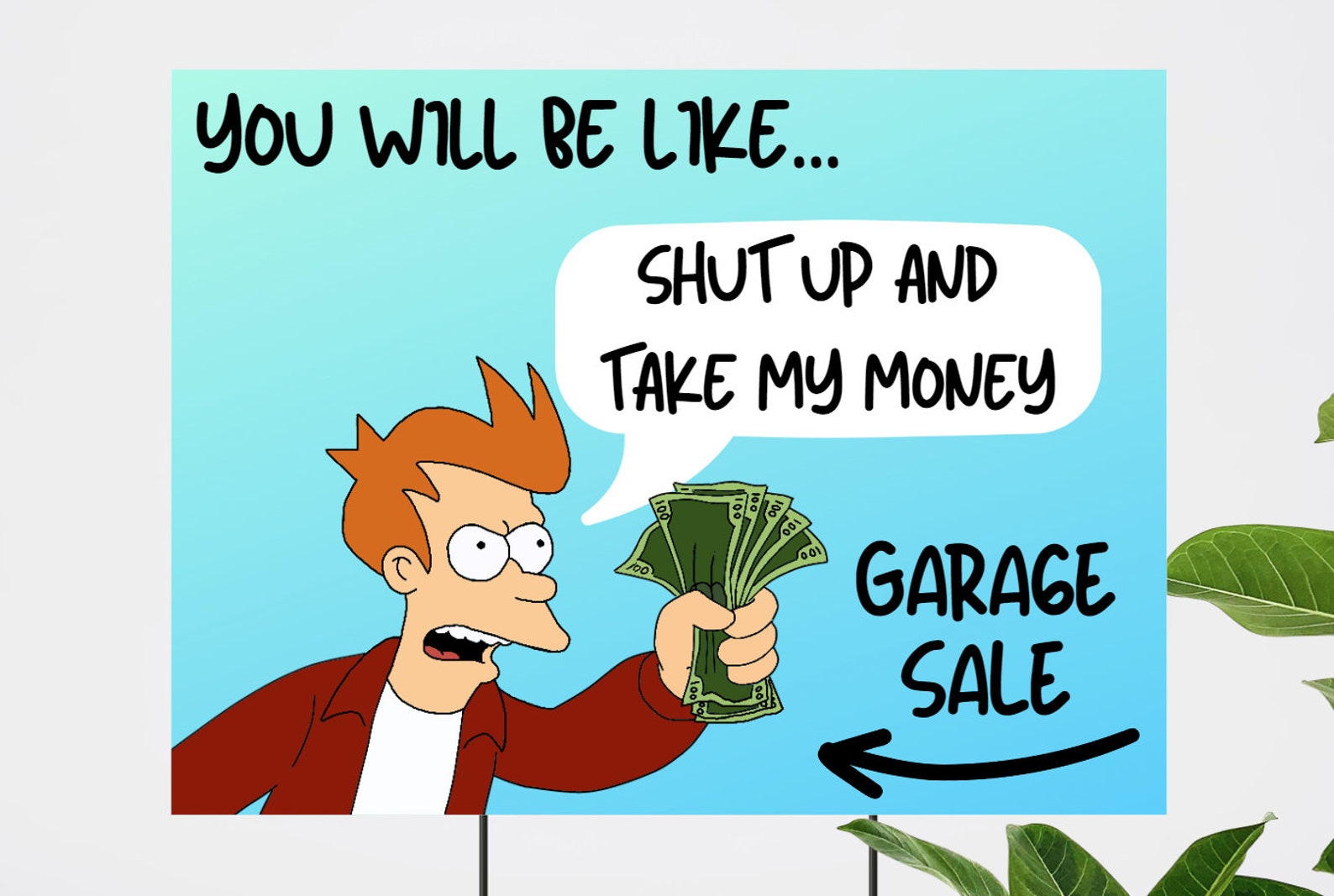 Funny Garage Sale Printable, Fry Futurama Poster, Instant Digital ...