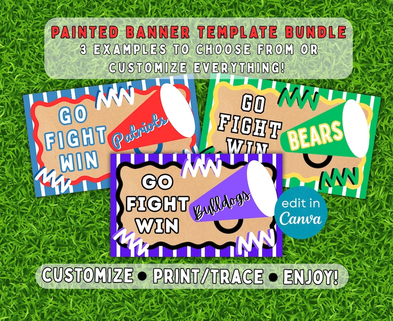 Football Banner Template, Painted Banners for Game Days, Homecoming Pep ...