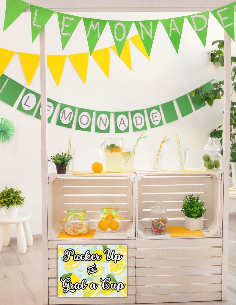 Lemonade Stand Sign, Printable DIY Lemonade Printables, Farmers Market ...