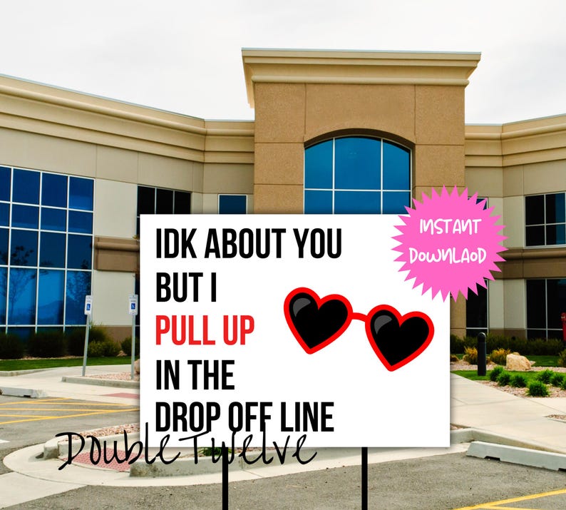 Funny School Drop off Lane Signs Bundle 9 Pack, Back to School First ...