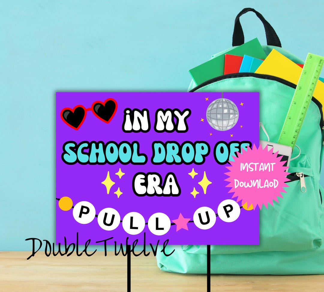 Funny School Drop off Pick up Lane Sign, Taylor Swift Theme, Grade Era ...