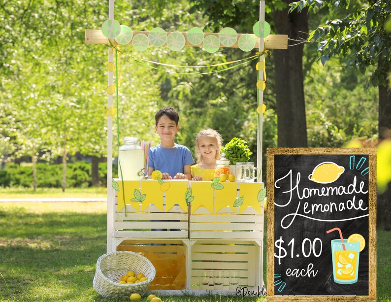 Lemonade Stand Template, Farmers Market Booth Signage, Small Business ...