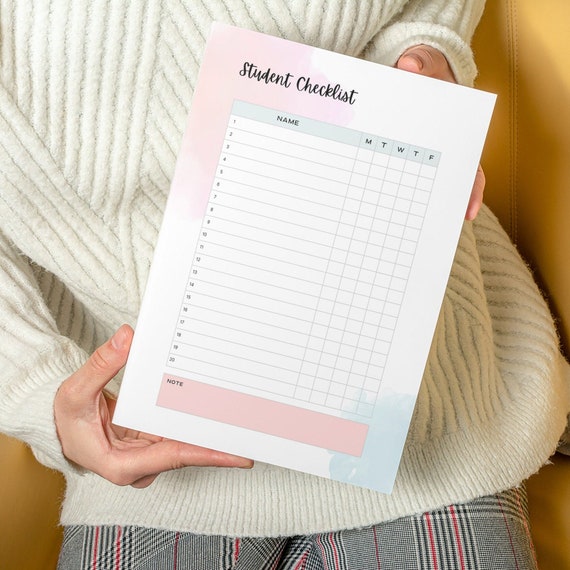Teacher Student Check List Daily Weekly Checklist Student - Etsy