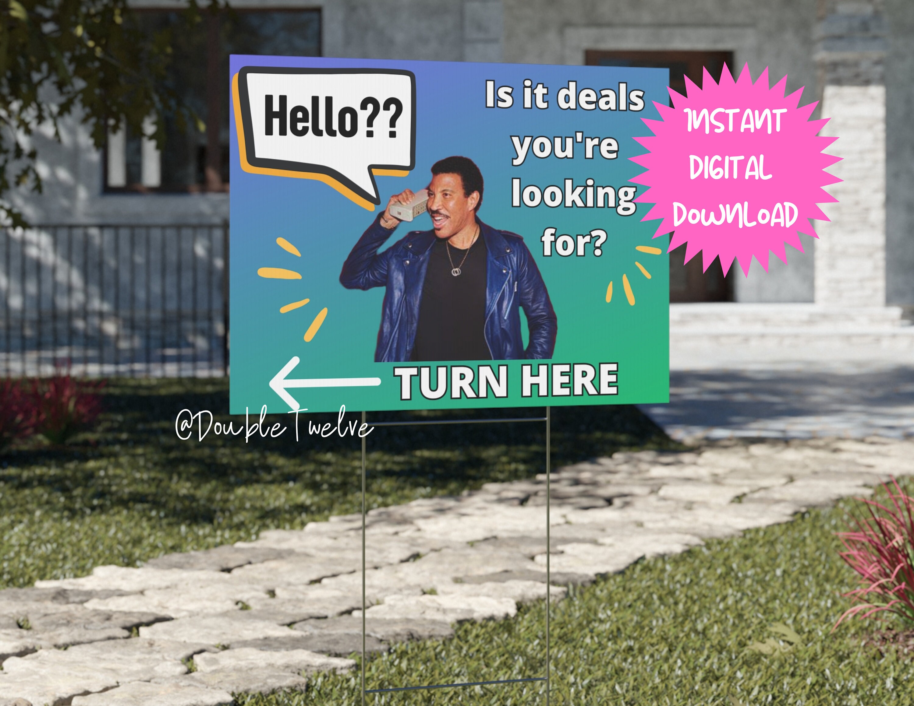 Funny Garage Sale Printable Yard Sign, Lionel Ritchie Hello?, Yard Sale ...