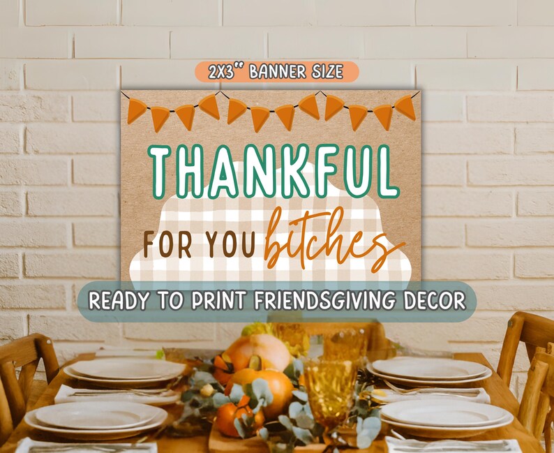 Funny Friendsgiving Party Decorations | Printable Happy Friendsgiving ...
