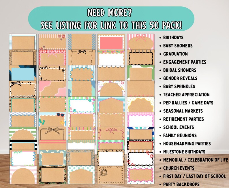 Banner Borders Mega Bundle | Fabric or Paper Banner Canva Templates ...